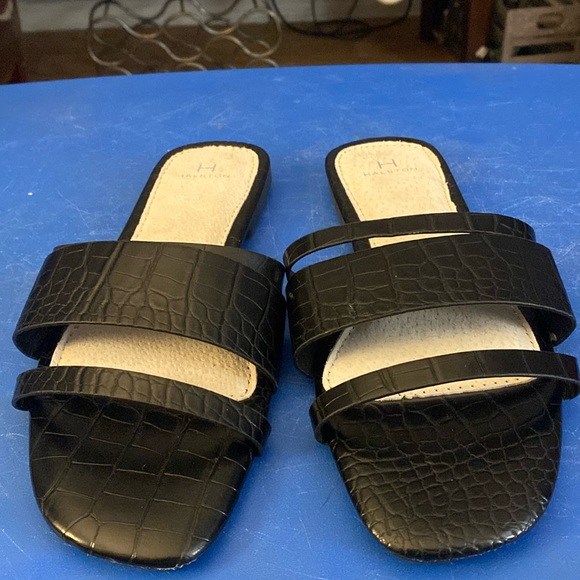 H by Halston | Shoes | Nwot H By Halston Raider Croco Slipon Sandals ...